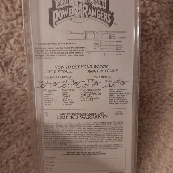 Toys | Mighty Morphin Power Rangers Stick On Clock | Poshmark